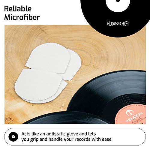 Hudson Hi-Fi Three Pack Record Mitt Anti Static Record Cleaner & Handler - Record Player Accessories with Soft Microfiber Material for Safe Easy LP Handling and Avoiding Dirty Fingers