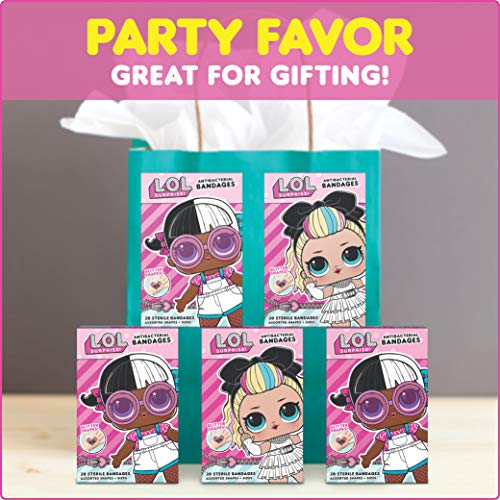 L.O.L. Surprise! Bandages, 100 ct | Adhesive Bandages for Minor Cuts, Scrapes, Burns. Great Stocking Stuffer or White Elephant
