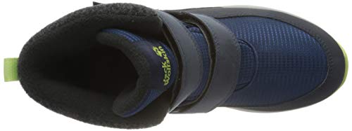 Jack Wolfskin Polar Bear Texapore Mid Hiking Boot, Blue/Lime, 12 US Unisex Big Kid