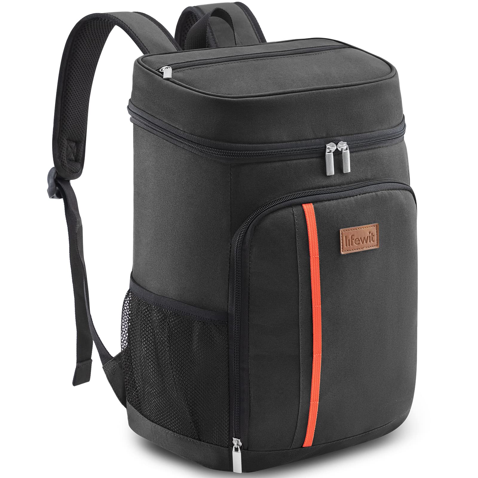 Lifewit 30 Cans Backpack Cooler, Black, 22L Capacity, Insulated, Waterproof, Leakproof, Multiple Pockets, Suitable for Outdoor Activities