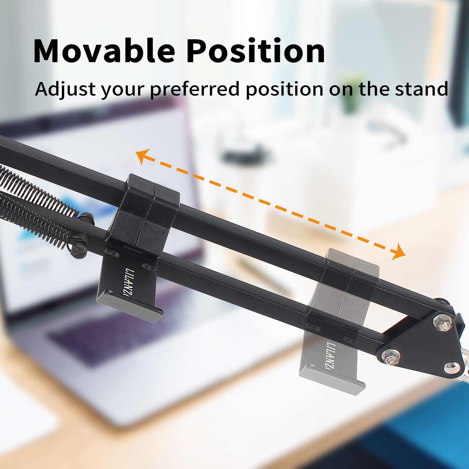 LILANZo Headphone Holder for Gaming Microphone Kit Microphone Stand with Mount Boom Arm, Headset Stand Clamp Hook for Table Phone Mount Stand Holder Desk Bed Mout