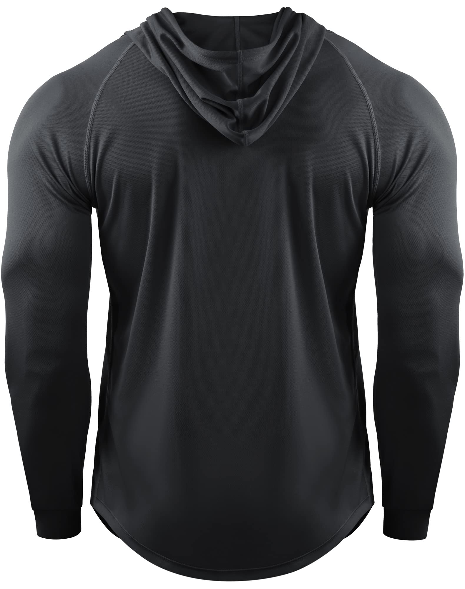 NELEUS Men's 3 Pack Running Shirt Long Sleeve Workout Shirts with Hoods,5137 Black/Black/Black,2XL