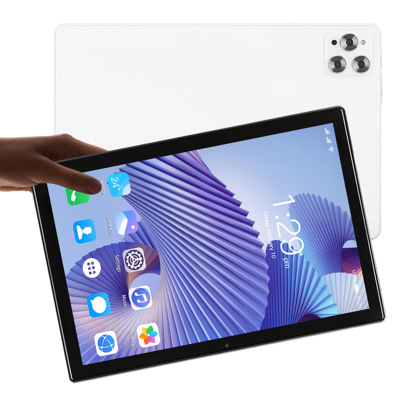 KUIDAMOS Tablet PC, Octa Core CPU 10.1in FHD Gaming Tablet 8GB RAM 256GB ROM with Keyboard for Home (US Plug)