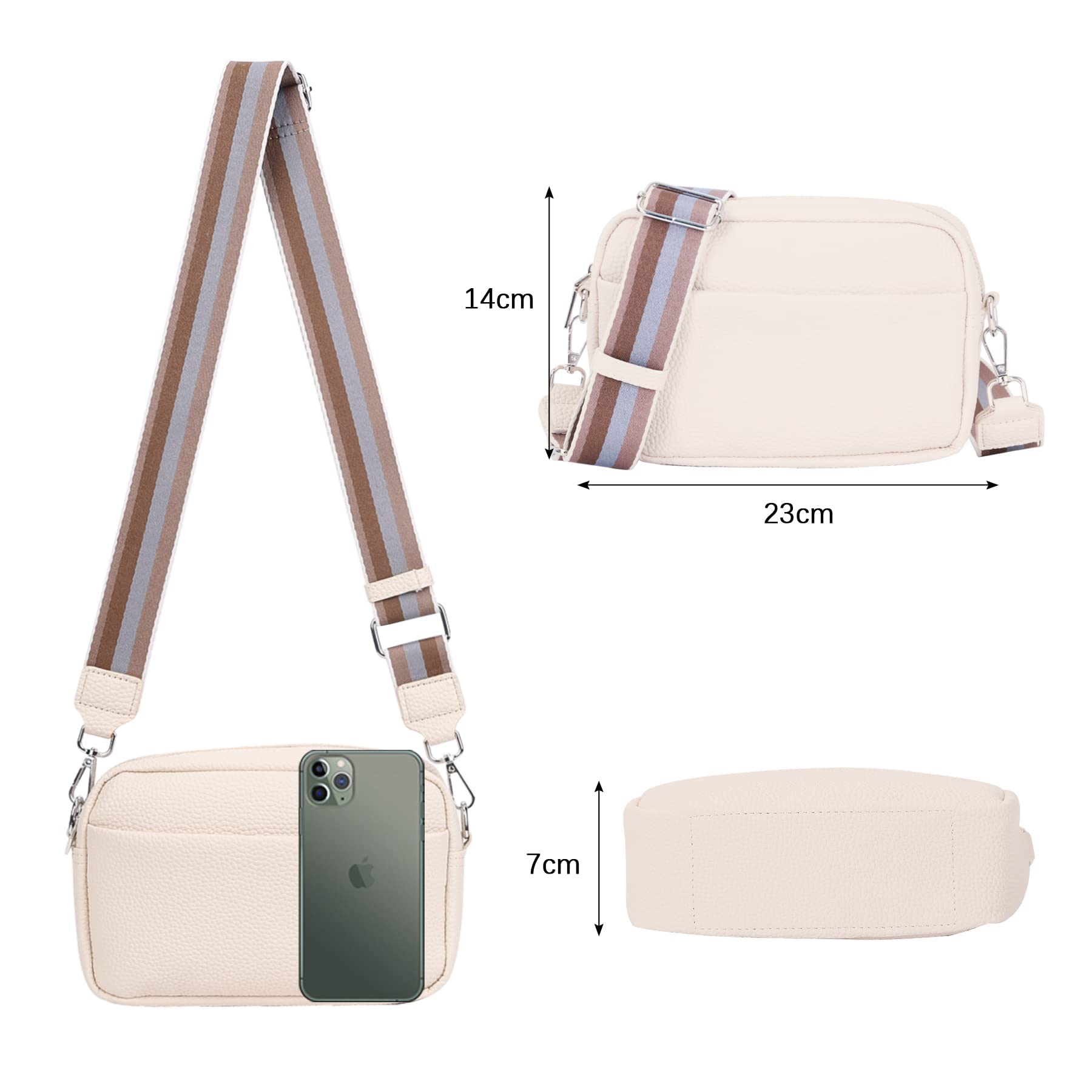 MABROUC Shoulder Handbag Purses for Women, Vegan Leather Crossbody Bag for Ladies and Girls with Adjustable Strap(beige2)