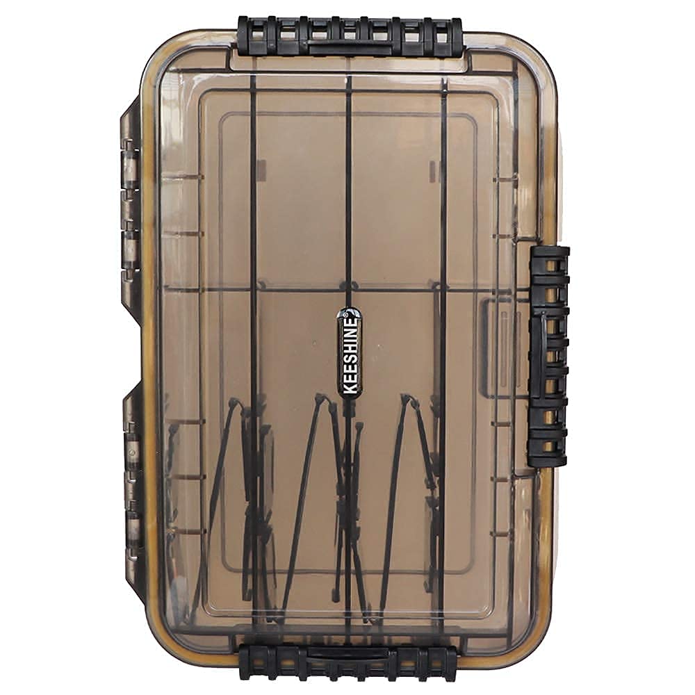 KEESHINE Waterproof Fishing Tackle Box, 3600 Tray Organizer with Adjustable Dividers,Sun Protection, Thicker Frame