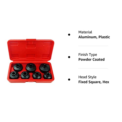iBetter 7-Piece Oil Filter Wrench Set, Black, Aluminum, 24mm-38mm