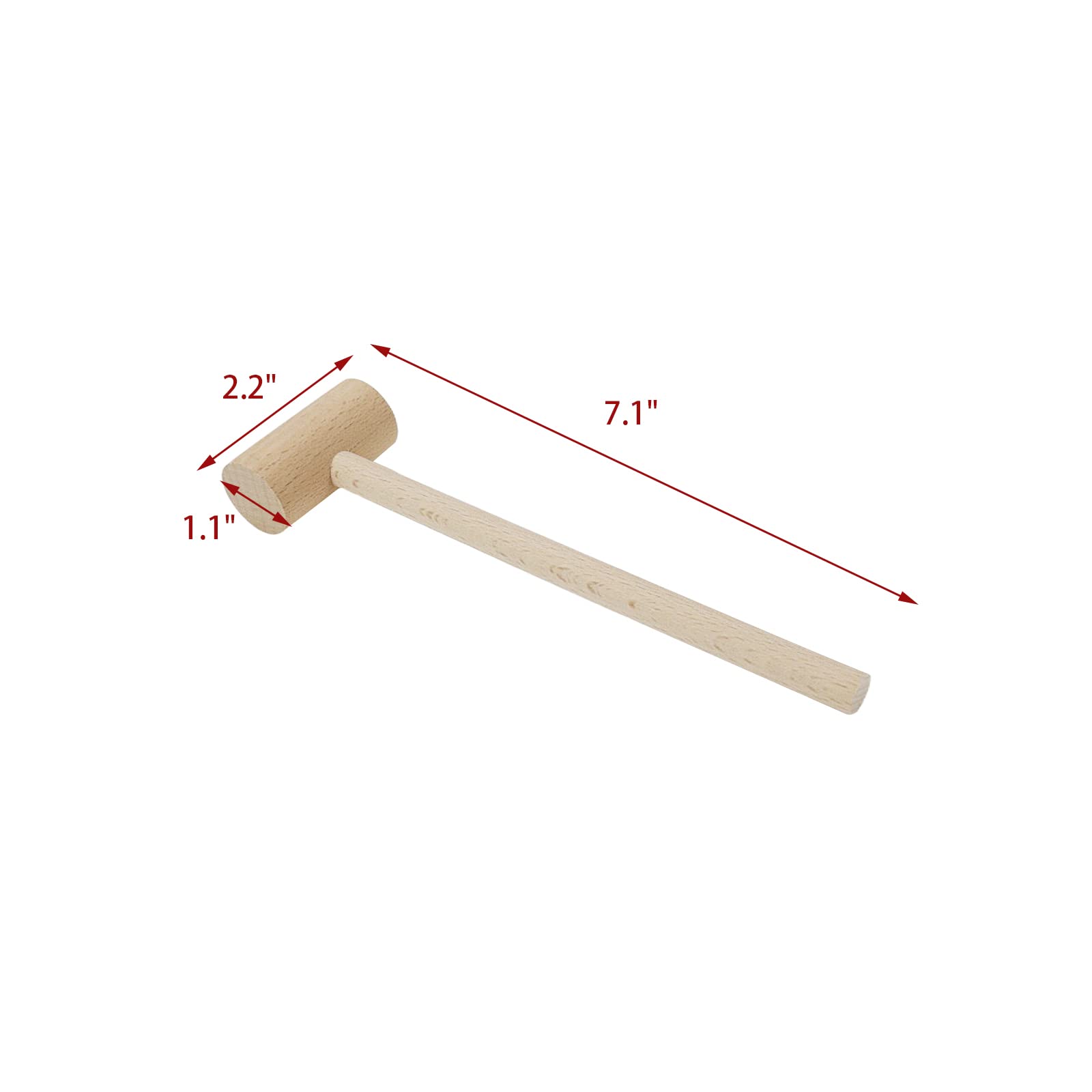 Meprotal 4pcs Wooden Crab Lobster Mallets Seafood Shellfish Mallet Wooden Hammers (2.8x5.5x18cm)