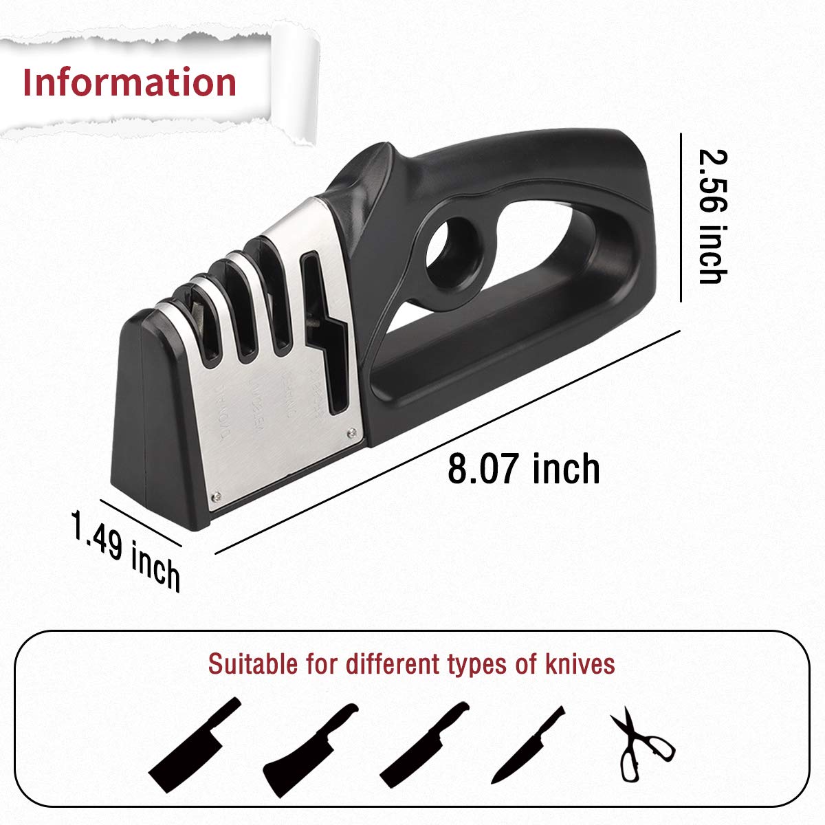 Knife Sharpener,DOXILA Kitchen Knife Sharpener 4 Stage Knife Sharpening Tools Help Helps Repair Restore and Polish Blades,Scissors also can be Sharpened