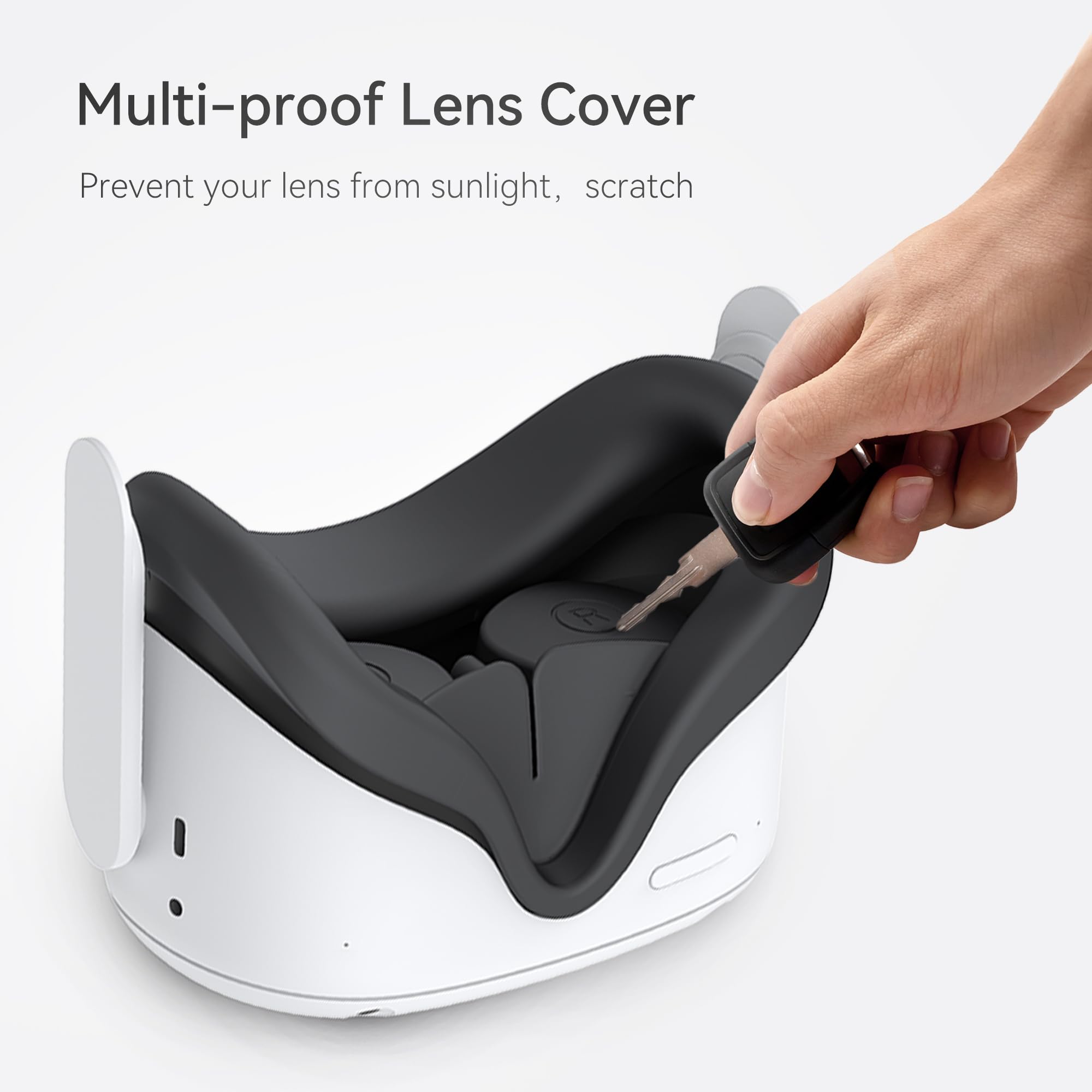 KIWI design VR Accessories Bundle Compatible with Quest 2 Accessories, 3 in 1 Set Controller Grips Cover, Face Cover with Lens Cover VR Shell Cover, VR Accessories Protection
