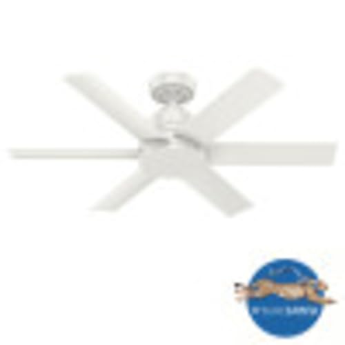 Hunter Fan Company Kennicott 44-inch Indoor/Outdoor Fresh White Casual Ceiling Fan Without Light Kit, Includes Wall Control, Reversible WhisperWind Motor, and SureSpeed Technology