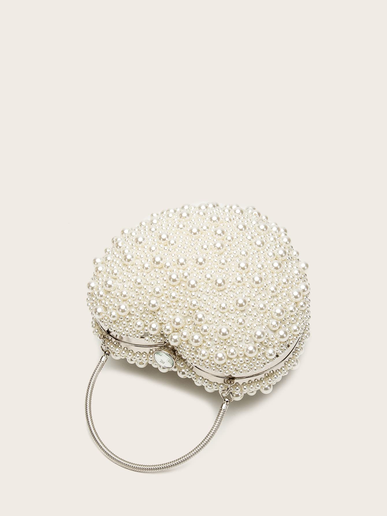 LETODE Pearl Evening Purse Cute Heart Shape Clutch Bags For Women wedding Chain Bag