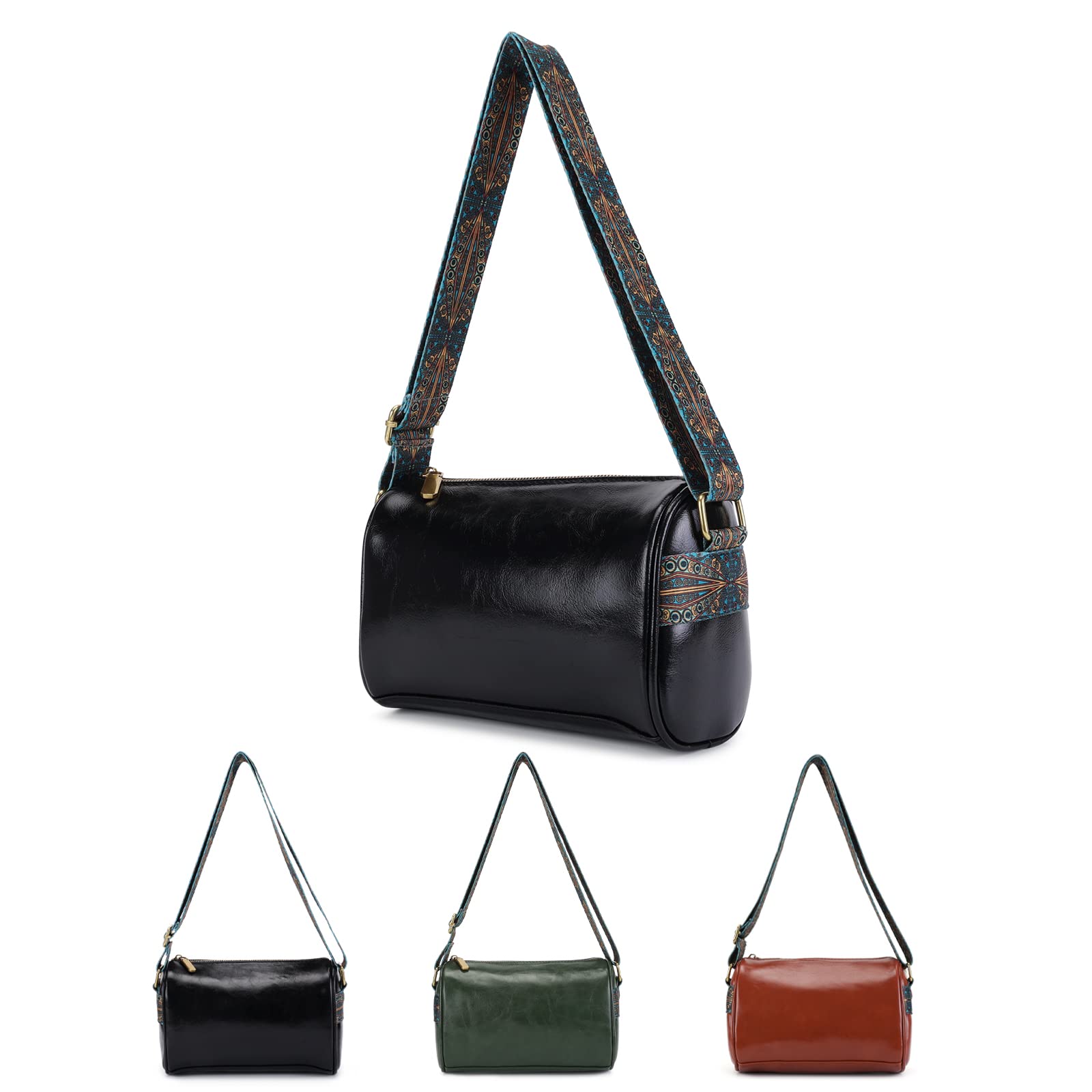MAXWISE Guitar Strap Crossbody Bag For Women Fashion Shoulder Bag Purse (Black)
