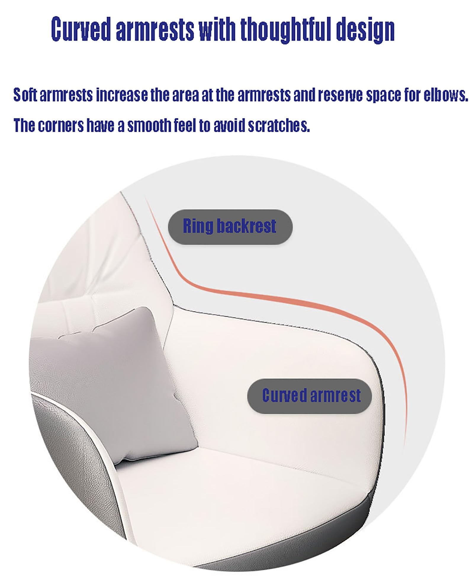 Home Office Desk Chairs, Swivel Chair Cute Leather Computer Office Dressing Table Chair for Women, Ergonomic Height Adjustable Swivel Chair (Color : Gray and Off-White)