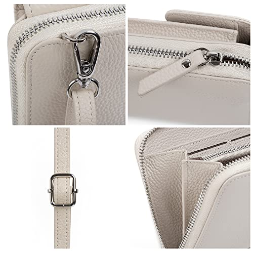 Perlvin Alinne Small Genuine Leather Crossbody Bag for Women Rfid Blocking Cell Phone Wallet Purse Handbag with Card Slots