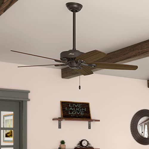 Hunter Fan Company Fan Builder Elite Indoor Ceiling Fan with Pull Chain Control, Metal, New Bronze Finish, 52 Inch
