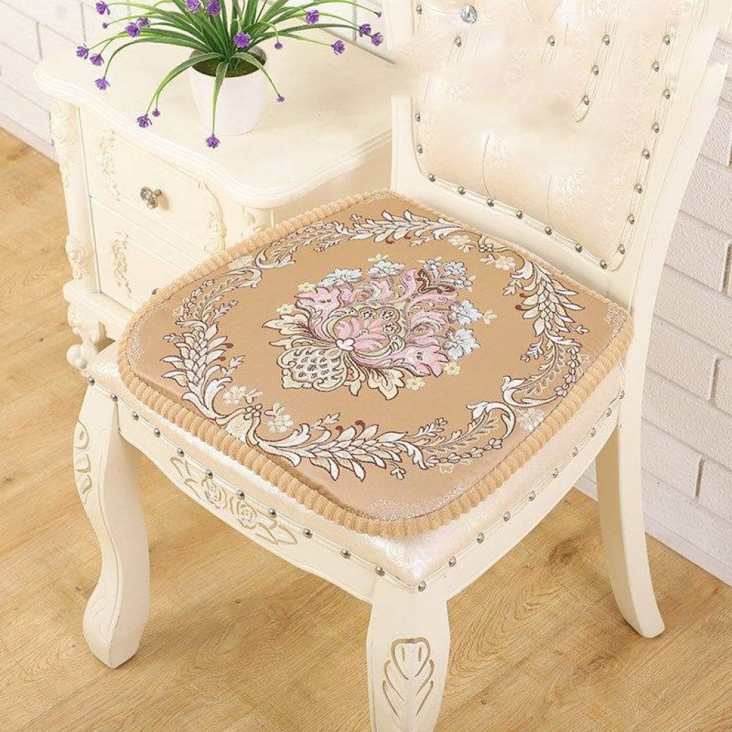 JONARO Embroidered Floral Dining Chair Cushion for Kitchen Decor Anti-Skid Home Seat Pad European Chair Decorative Cushion Pillow Mat