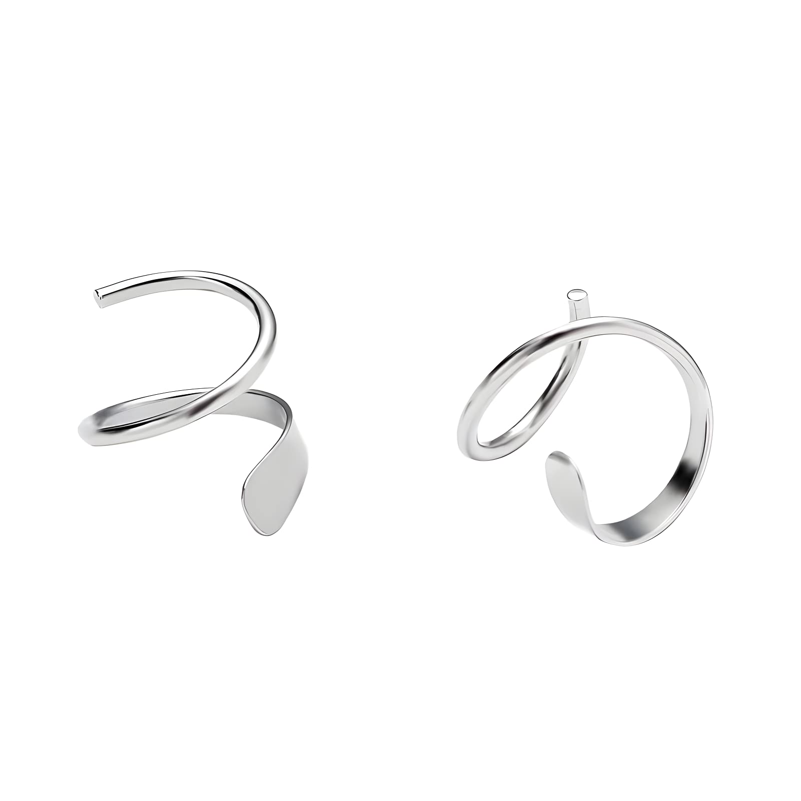 Linbiwer Spiral Hoop Twist Double Earrings Double Piercing Earring Cartilage Piercing 925 Silver Hoop Earrings For Women