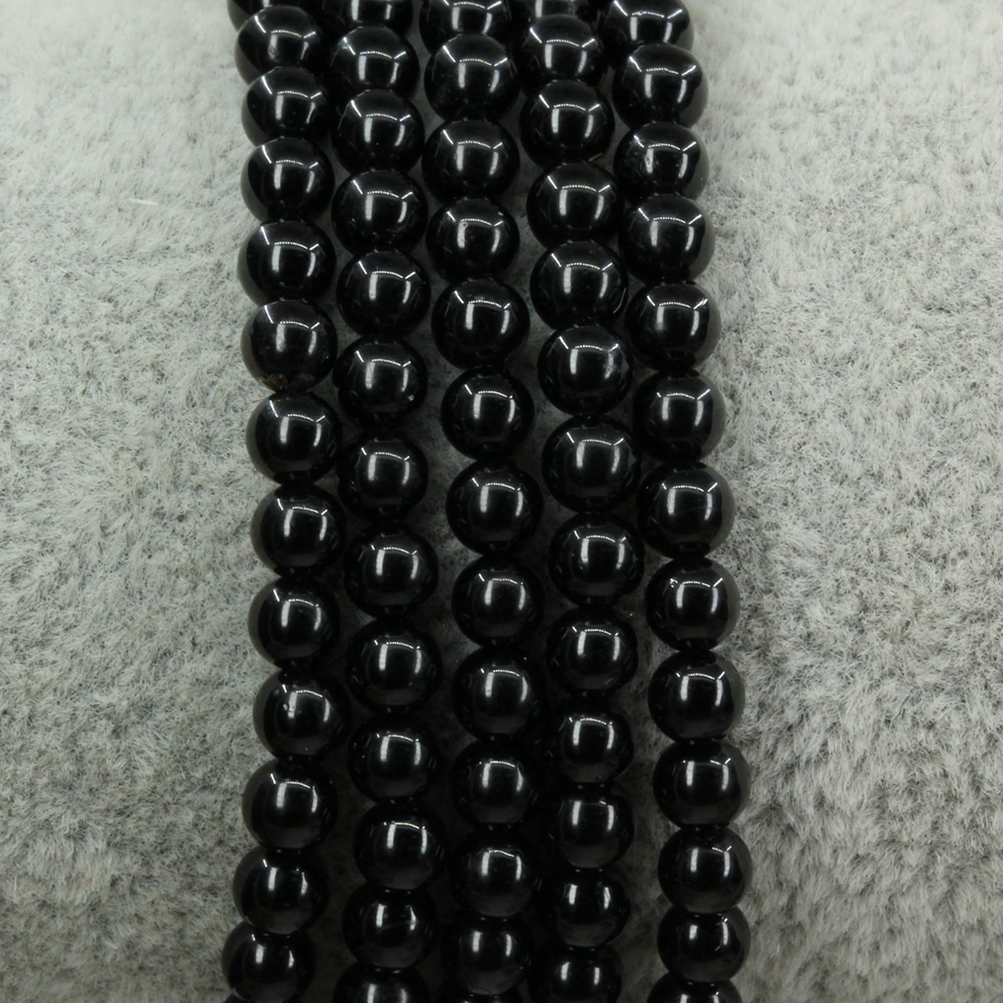 Keleny Natural 4mm Black Tourmaline Round Beads Gemstones Rock Crystal Stretch Bracelet 7 Inch Unisex