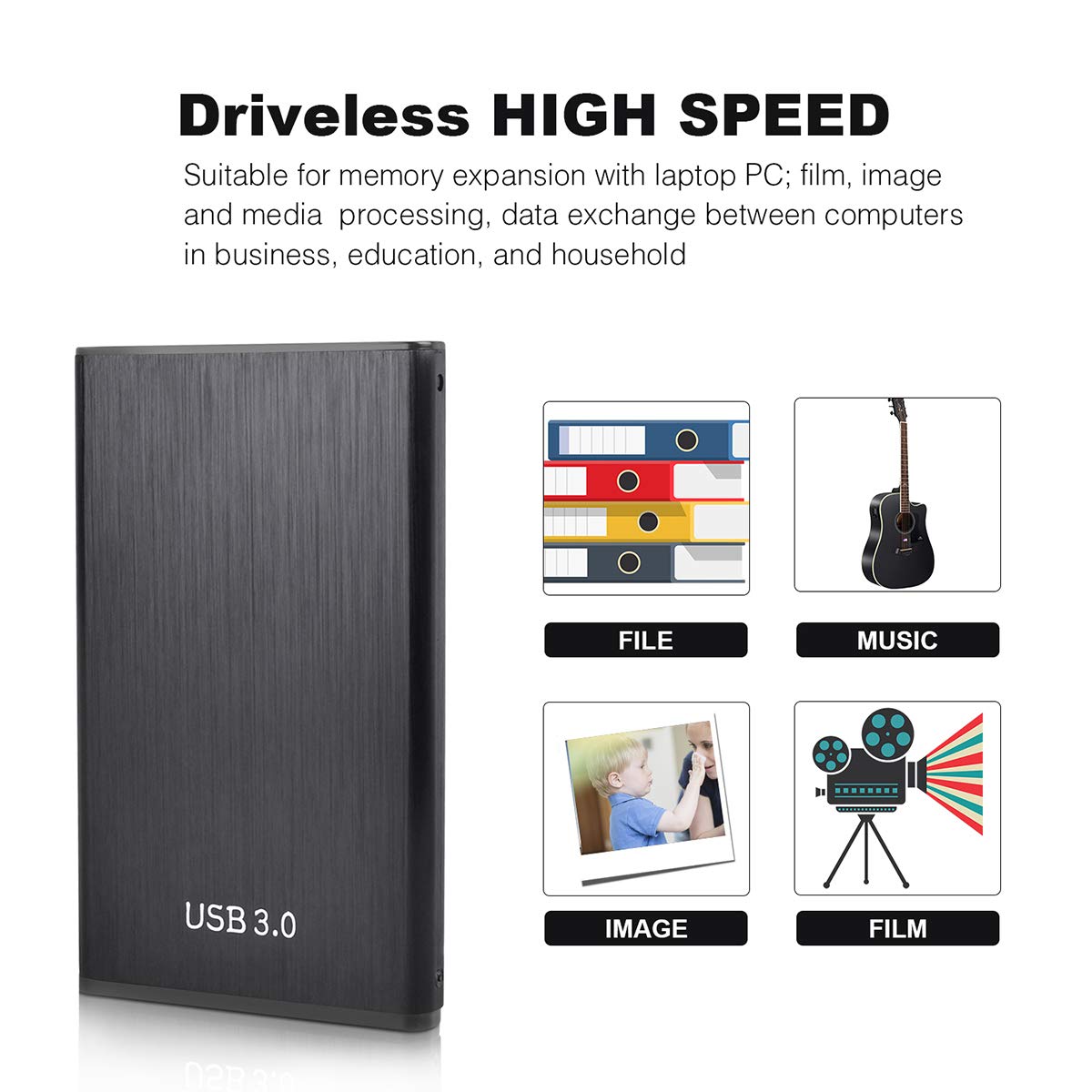 PDTXCLS Aeiniwer OTCPP External Hard Drive HDD USB3.0 2TB External Hard Drive for PC, Mac, Desktop, Laptop, MacBook, Chromebook, Xbox One, Xbox 360 (2TB, Red)