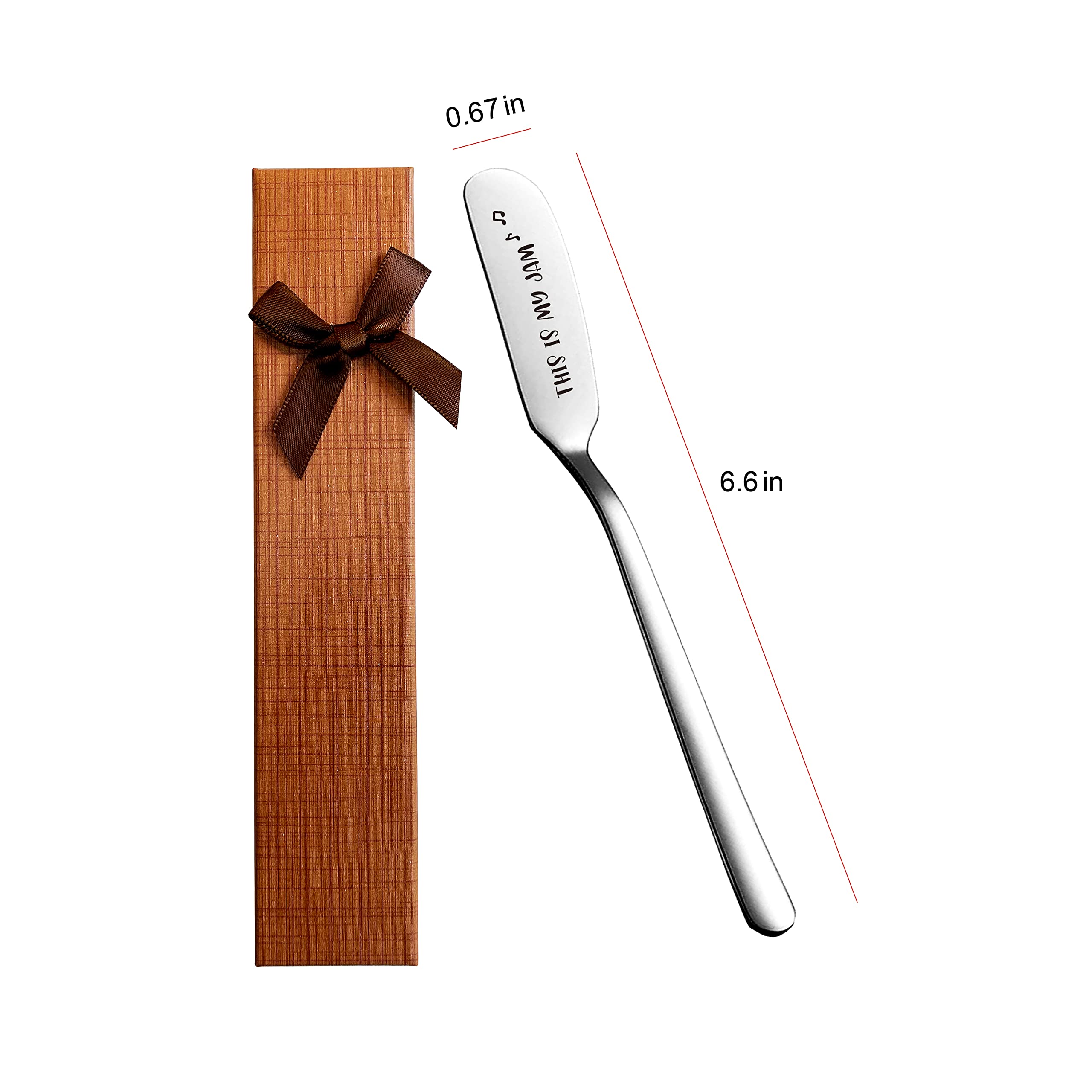LRUIOMVE This is My Jam Stainless Steel Engraved Butter and Jam Knife, Butter Spreader for Toast and Bread, Breakfast Spreads, Cheese and Jam Gift for Jam Lovers