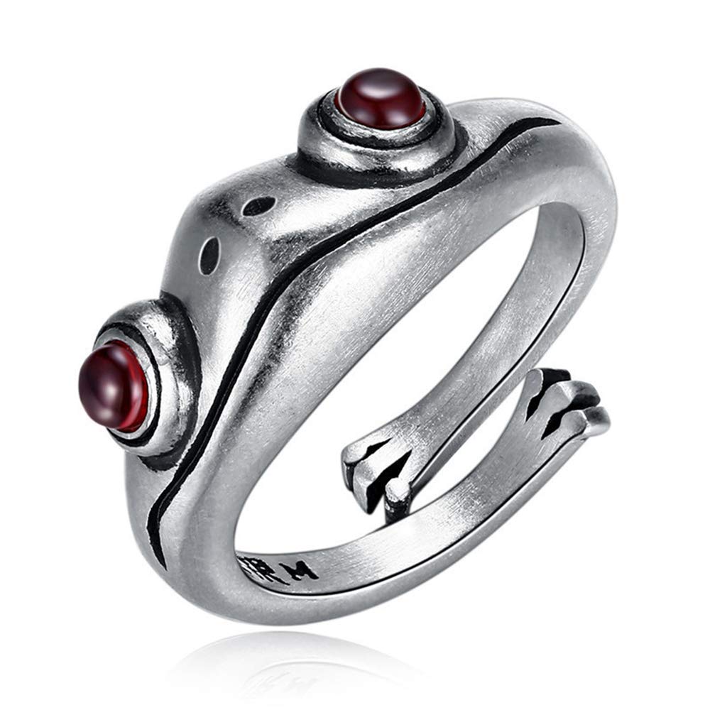 kelistom Vintage Silver Animal Open Ring, Adjustable Frog, Snake, Dragon, Cat Finger Ring for Women Men Fashion Party Jewelry