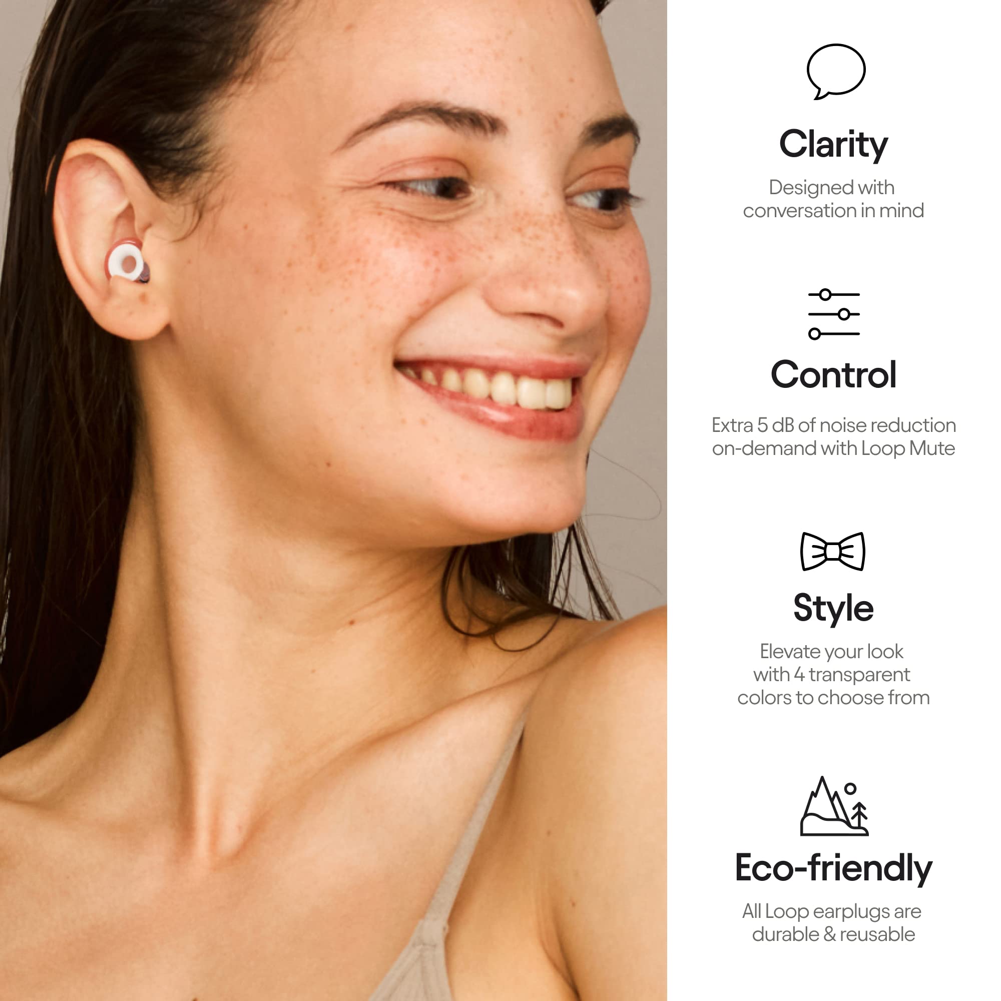 Loop Engage Plus Earplugs – Low-Level Noise Reduction with Clear Speech – for Conversation, Social Gatherings, Noise Sensitivity & Parenting – 8 Ear Tips + Extra Accessories – 16 dB & NRR 10 - Clear