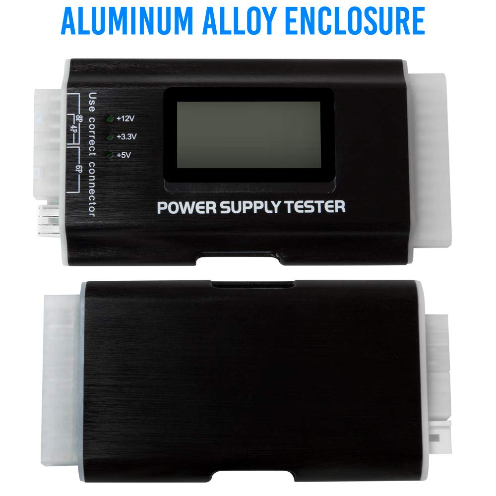 Kingwin PC Computer Power Supply Tester, Digital LCD Screen, ATX/ITX/IDE/HDD/SATA/BYI (KPST-01)