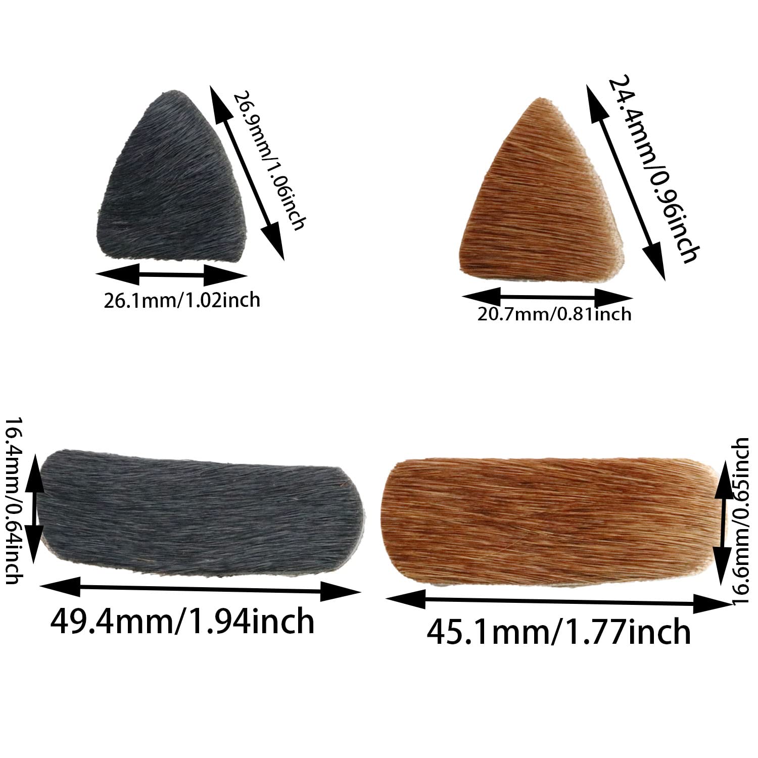 MEETOOT 2 Set Archery Arrow Rest Stick Leather Arrow Holder Adhesive Backed Stick on Longbow Fur Pad for Recurve Bow Hunting Shooting 2 Colors (Black, Brown)