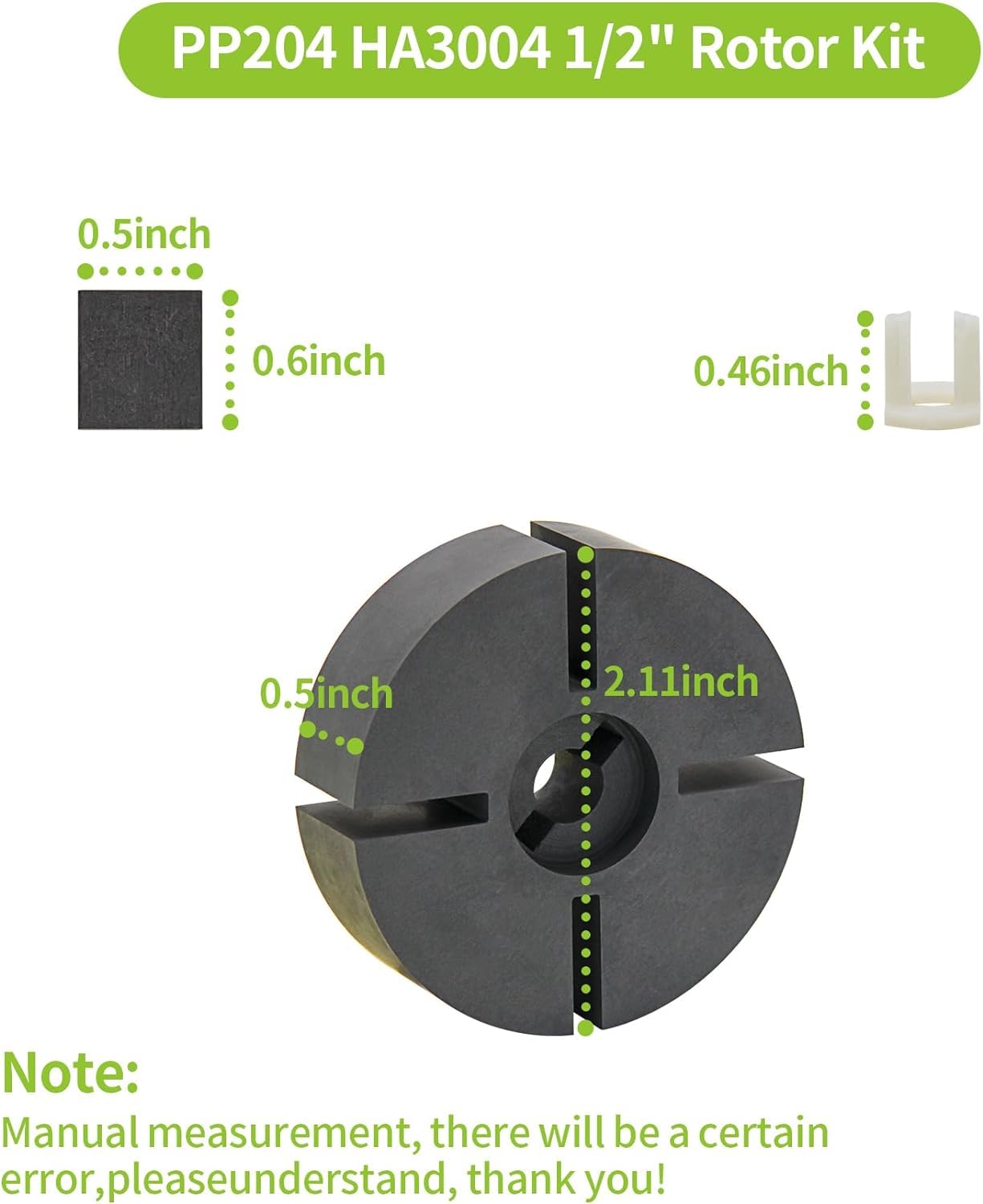 Huarntwo PP204, HA3004 1/2" Rotor Kit for Desa, Reddy, Master Heater #70-022-0100