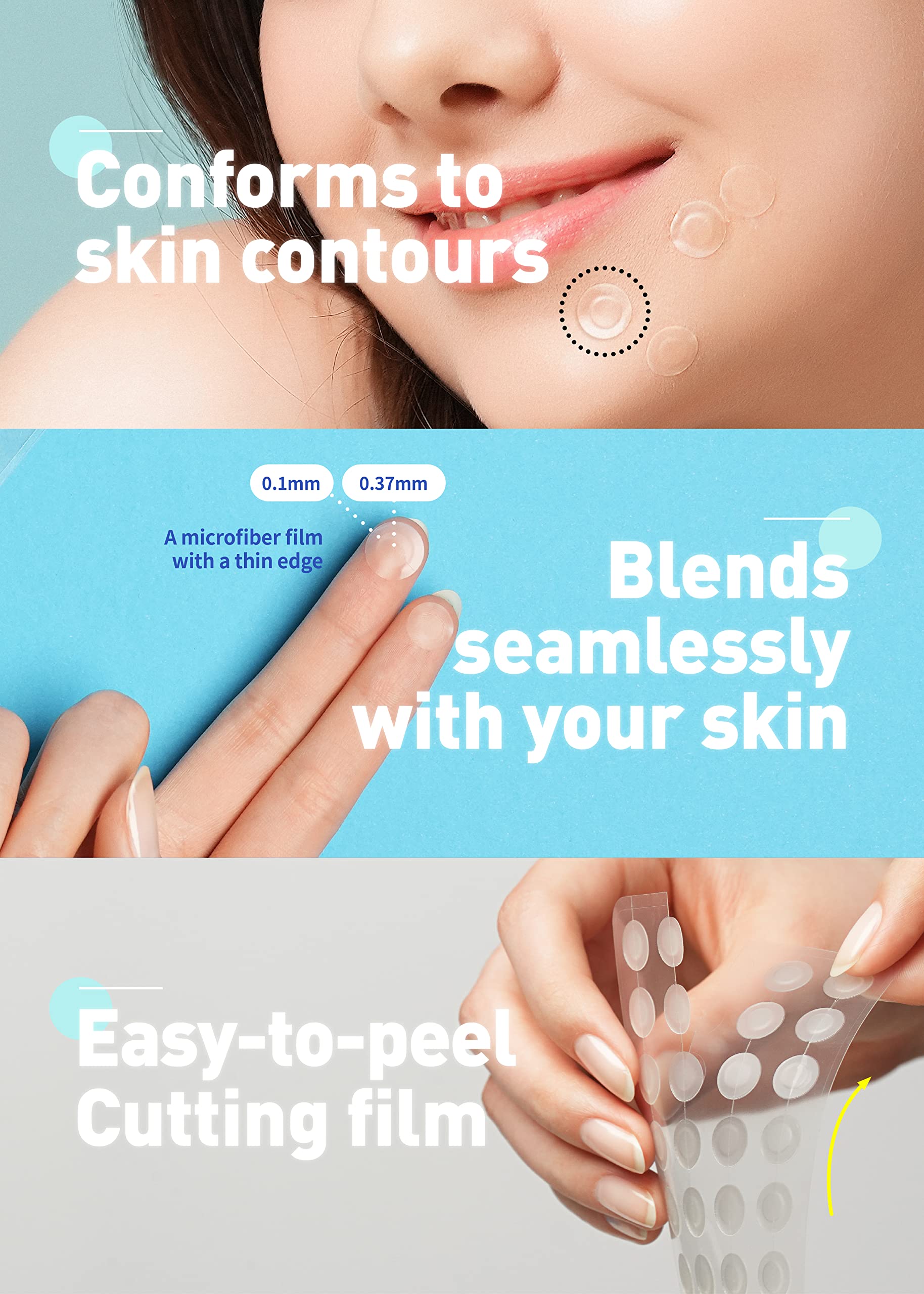 OLIVE YOUNG Care Plus Spot Patch 1 Pack | Hydrocolloid Acne Korean Spot Patch to Cover Zits, Pimples and Blemishes, for Troubled Skin and Face (102 Count - 10mm*72ea + 12mm*30ea)