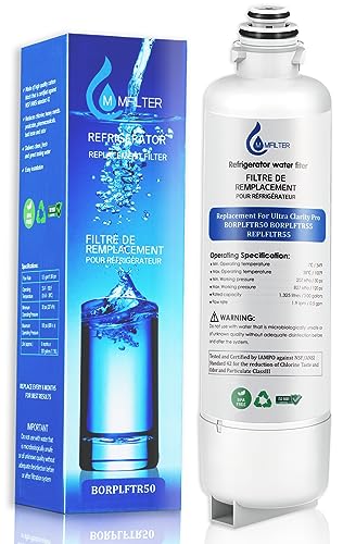 MMFILTER BORPLFTR50 Replacement for Bosch Ultra Clarity Pro Water Filter, Compatible with 11032531 12033030 BORPLFTR55 B36CT80SNS B36CL80ENS REPLFLTR55 RA450022 WFC100MF WFS200MF Water Filter(1-PACK)