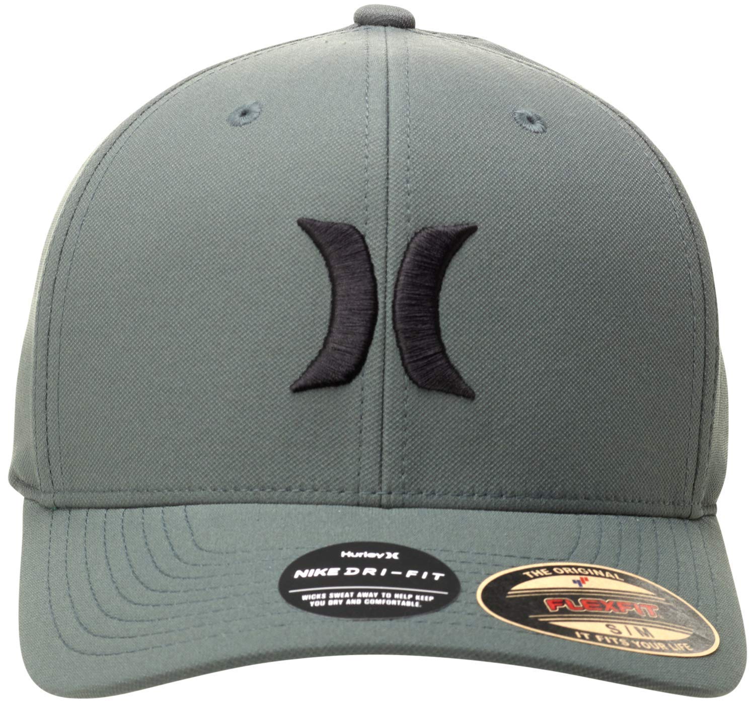 Hurley Men's Baseball Cap - Dri-FIT One and Only Stretch Fitted Hat, Size LG/XL, Vintage Green/Black