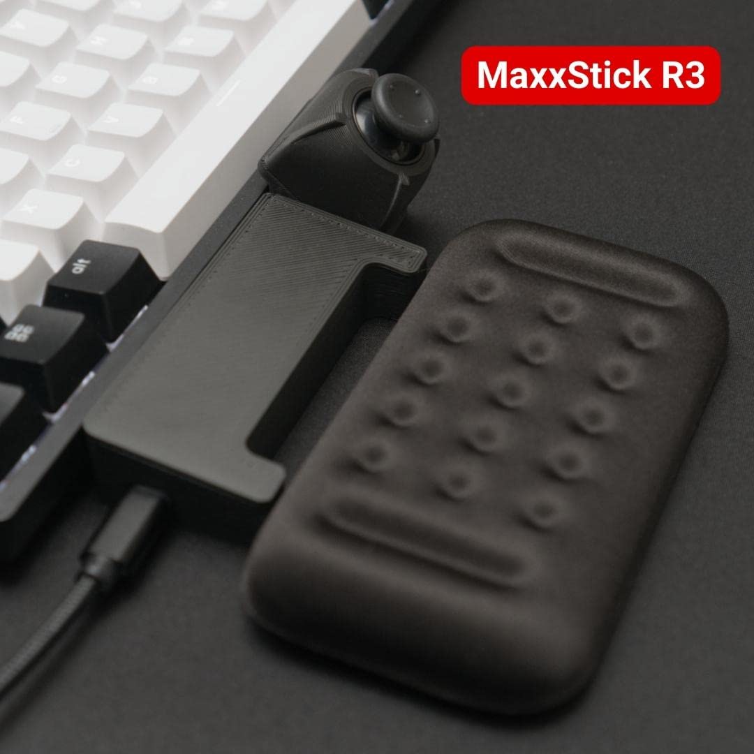 MaxxStick Keyboard Joystick for Personal Computer with 360-Degree Movement (with Wrist Rest), Black