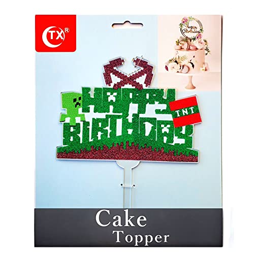 Large Size Acrylic Birthday Cake Topper - Video Game Theme Party Decoration Supply for Unisex Children