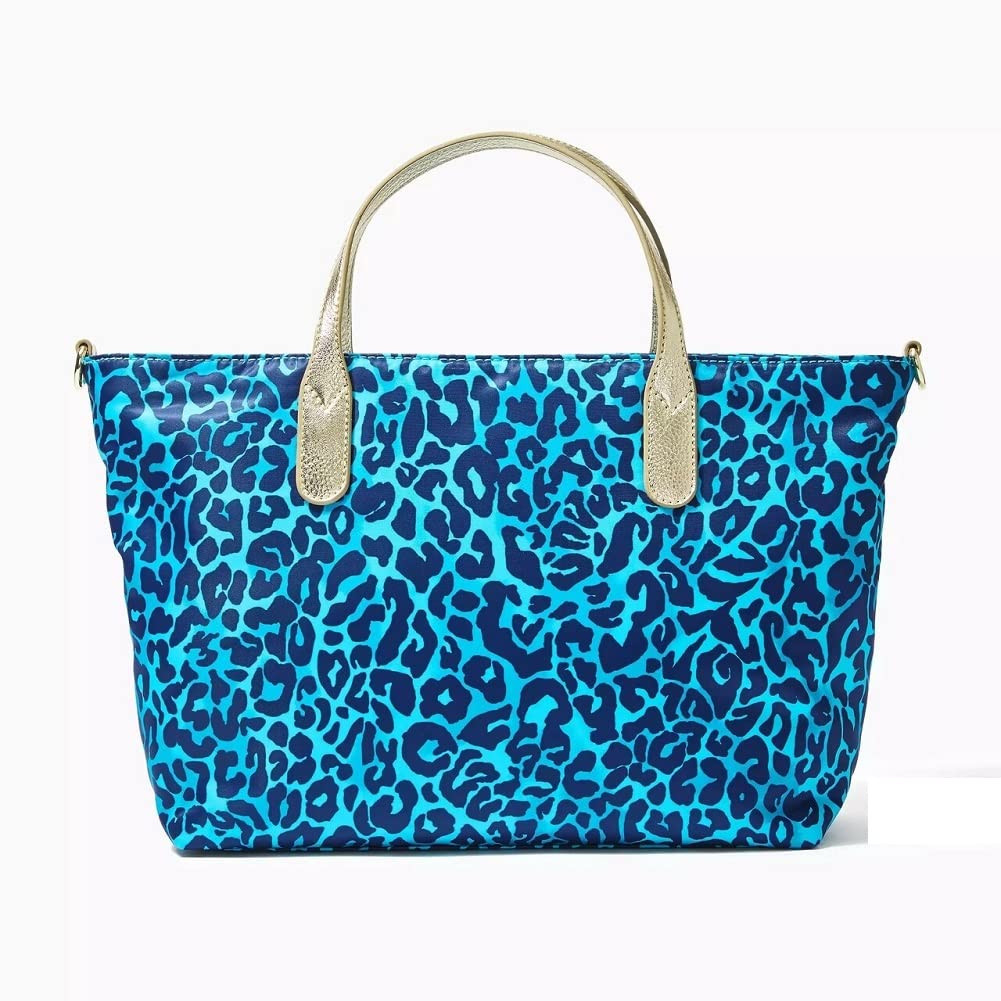 Lilly Pulitzer Women's Evita Oyster Bay Navy With Gold Trim Tote Bag
