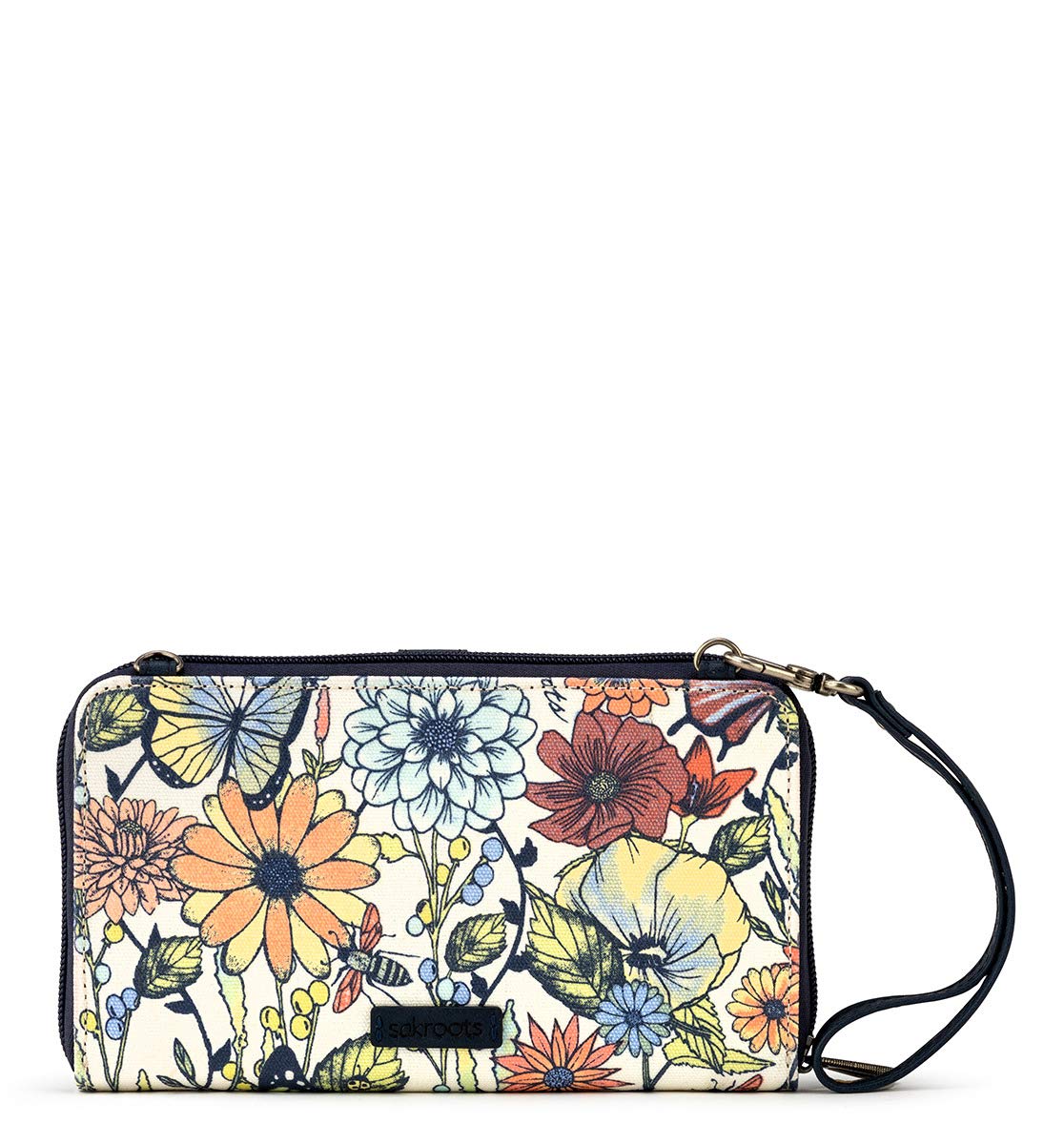Large Smartphone Crossbody Bag in Coated Canvas, Convertible Purse with Detachable Wristlet Strap, Includes Phone & Wallet Pockets