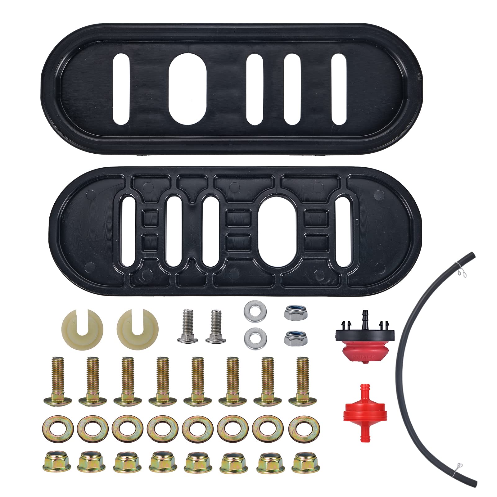 Mikatesi 490-241-0010 Universal Snowblower Skid Shoes 2 Pack with Mounting Hardware Primer Bulb Fuel Filter Fuel Line Kit Fits Most 2-Stage and 3-Stage Snow Throwers