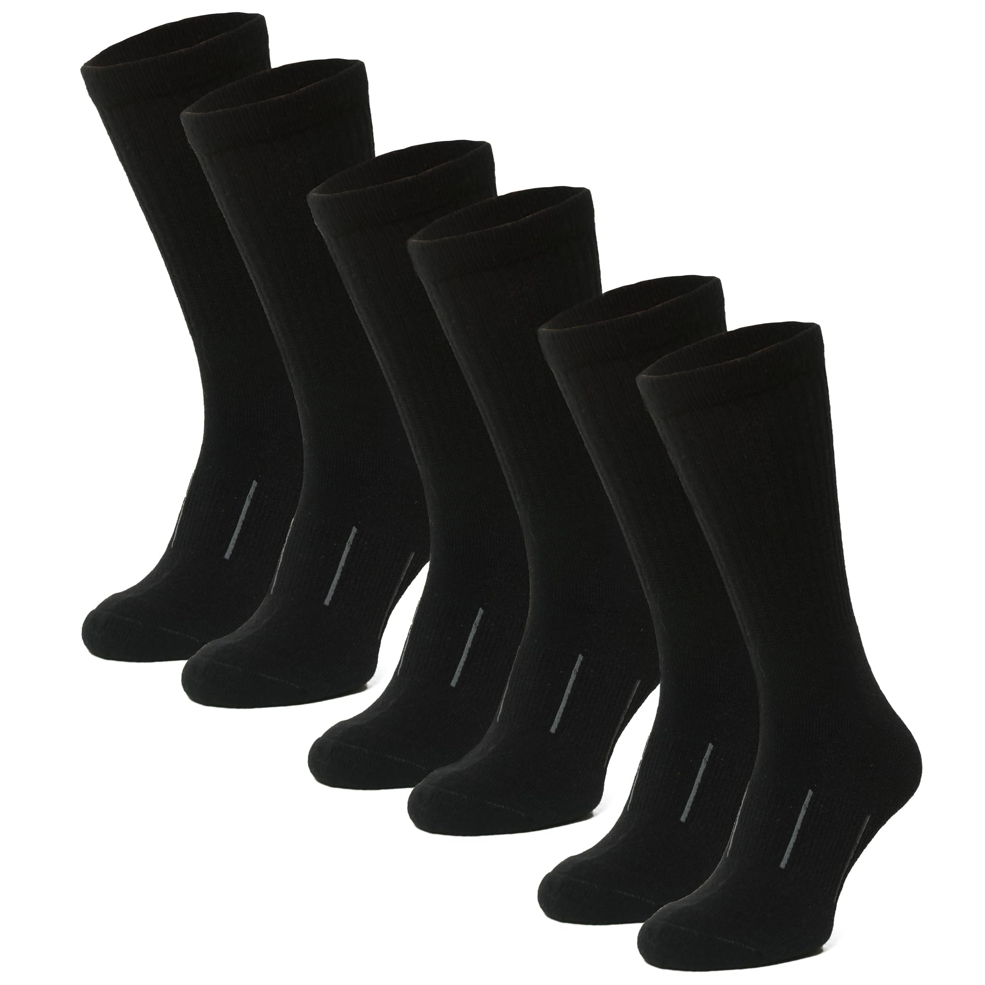 Merino.tech Merino Wool Socks for Women And Men - Merino Wool Hiking Socks Crew Style (Blue Black Pack of 2, 4-8)