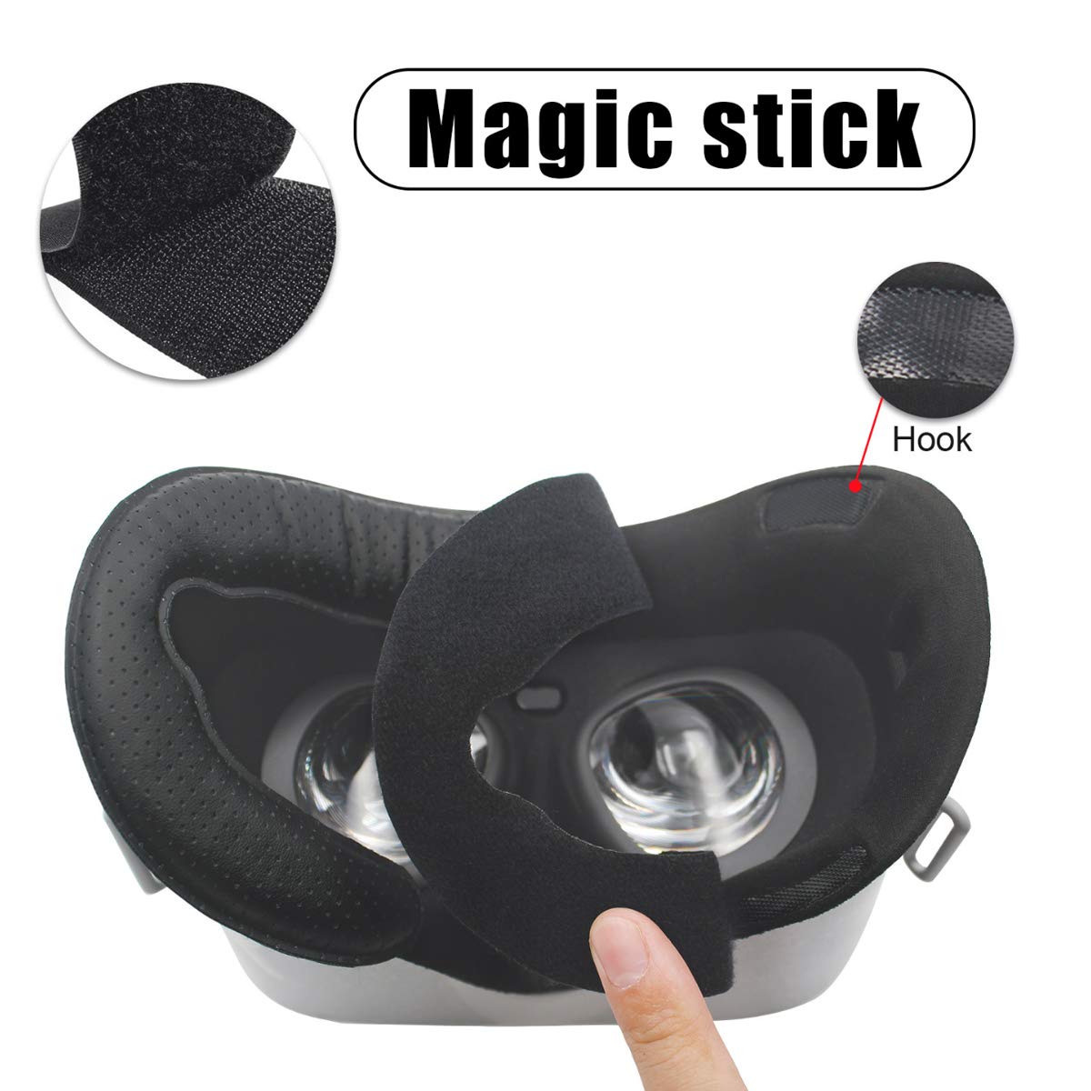 Hurricanes VR Face PU leather Breathable Cover Cotton Bottom Pad Replaceable for Oculus Go Headset VR Accessories