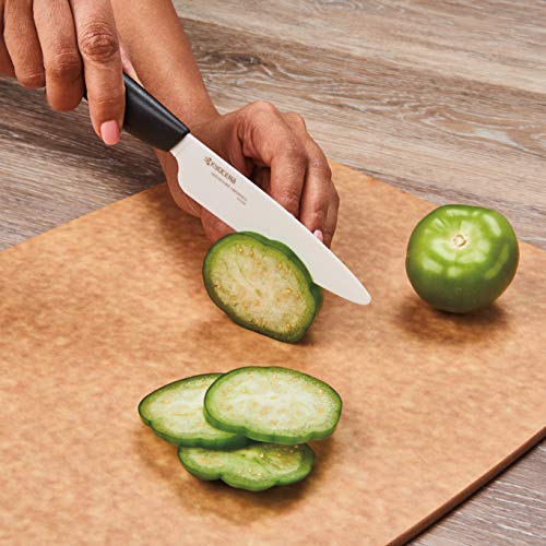 Kyocera Ceramic 4.5" Utility Knife w/ Sugarcane Sourced Material Handle, Black,White