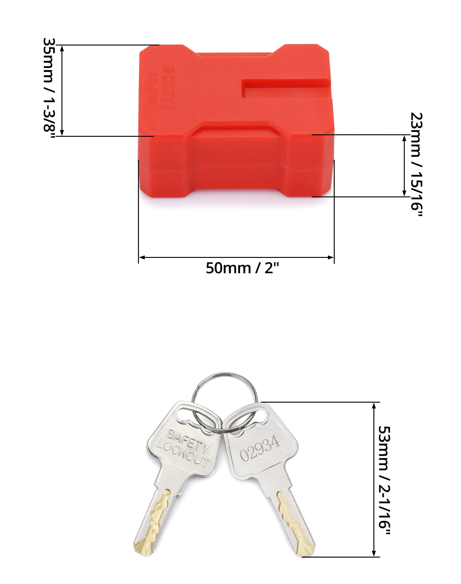 QWORK Electrical Cord Plug Lockout Device for Electrical Cord, 2 Pack Plug Locking Safety Lock Fits 2 & 3 Prong Plugs, Electrical Shutdown Service, Built-in Lock Cylinder, Dual Key