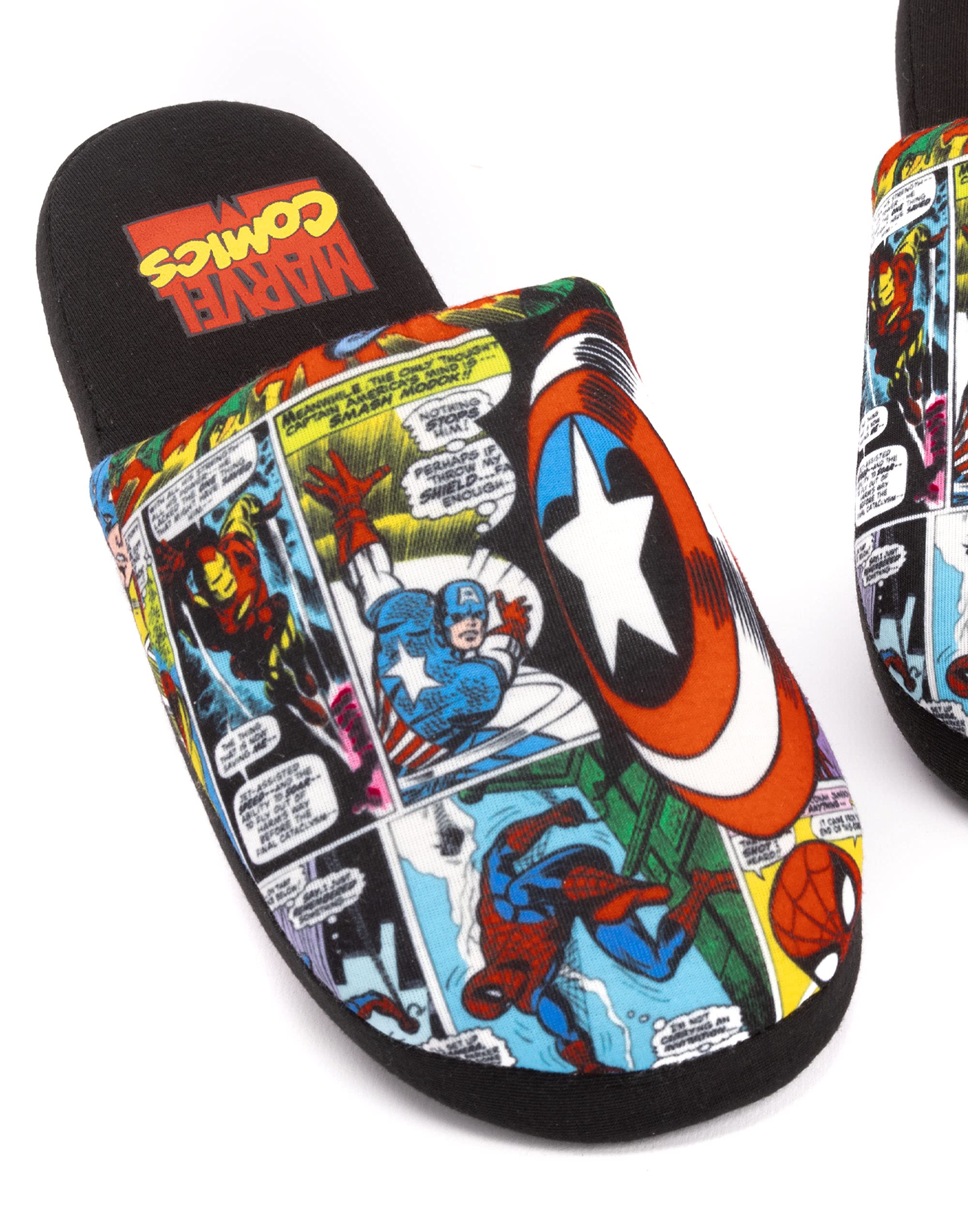 Marvel Avengers Slippers Comic Mens Slip On House Shoes Loafers 9-10 UK