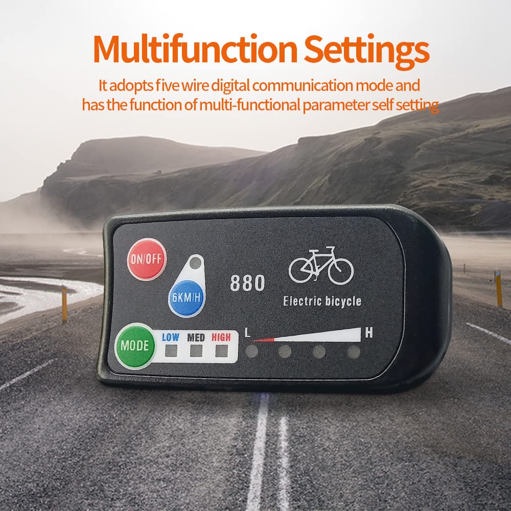 HUDAMZKY Electric Bicycle Display 36V 48V,KT LED-880 E Bike Display Matches Controller for Ebike Accessories (LED880 SM Plug)