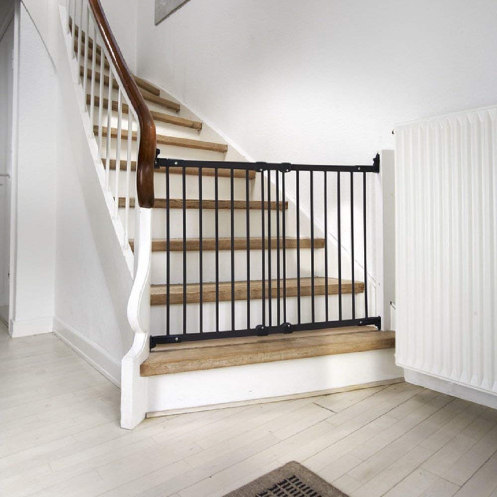 LA Baby SG-FF116-B: Babydan Flexi Fit Angle Mount Safety Gate 26.4" - 41.5", Black Metal