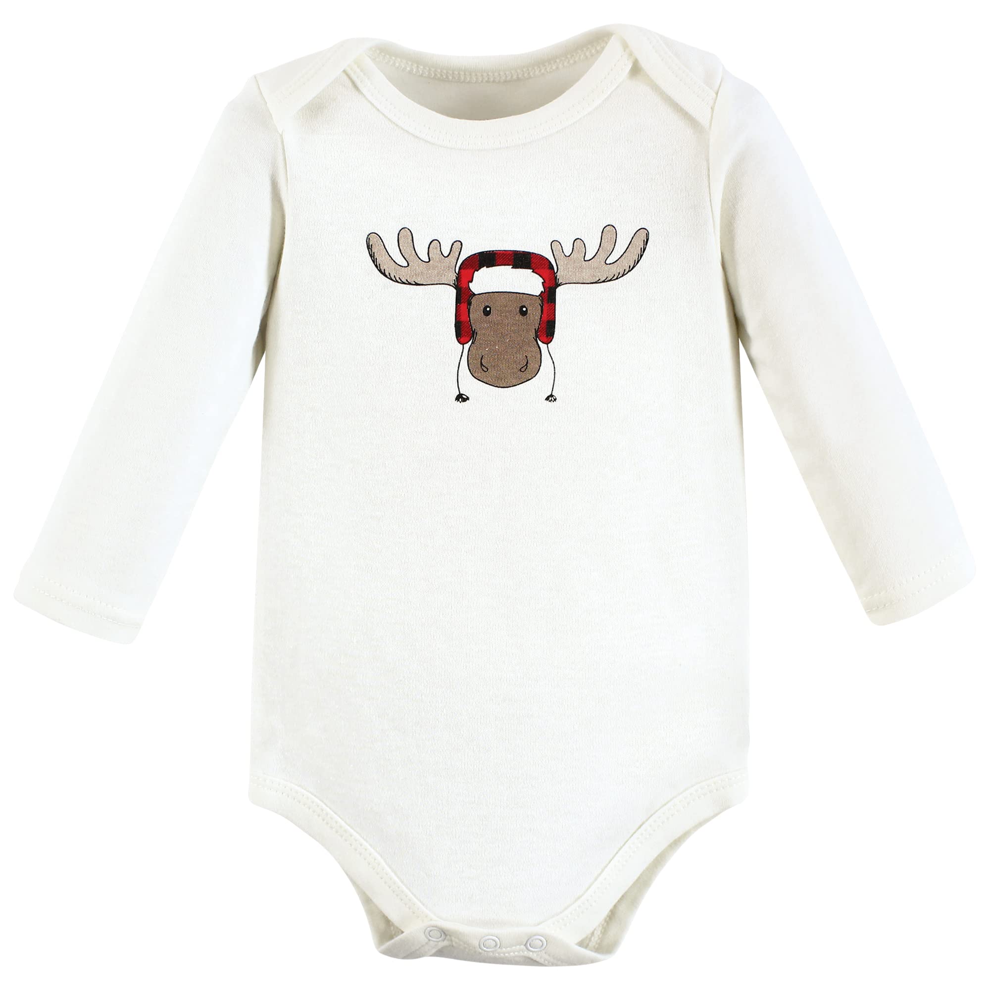 Hudson Baby Baby Cotton Bodysuit, Pant and Shoe Set, Winter Moose, 9-12 Months
