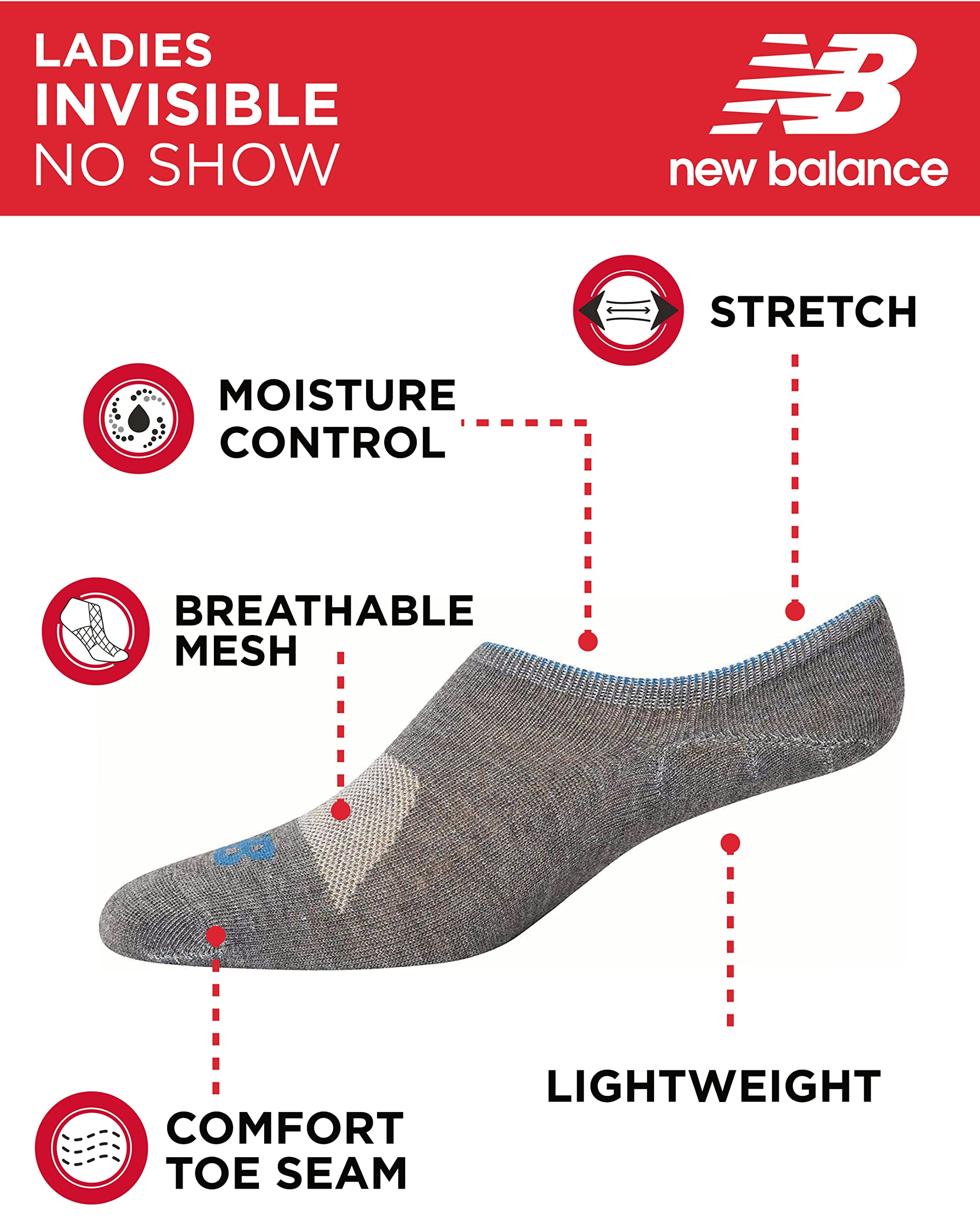 New Balance Women's Athletic Socks - Cushion No Show Liner Socks (12 Pack), Size Shoe Size 4-10, Black Camo