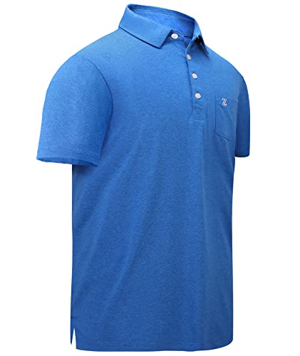 LLdress Polo Shirts for Men Short Sleeve Summer Casual Golf Basic Casual Collared Shirts, Deep Indigo XL