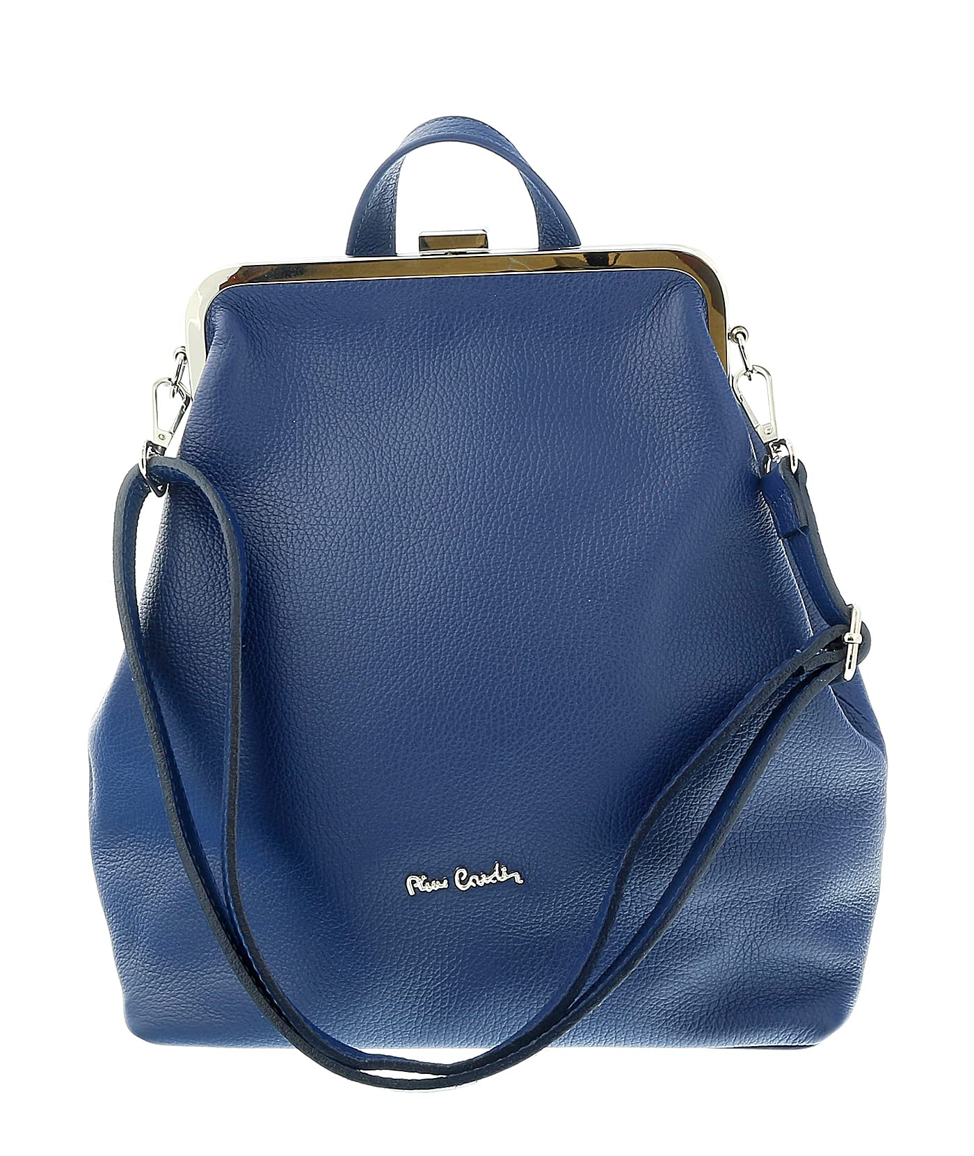 Pierre Cardin Blue Leather Medium Vintage Shoulder Crossbody Bag for womens
