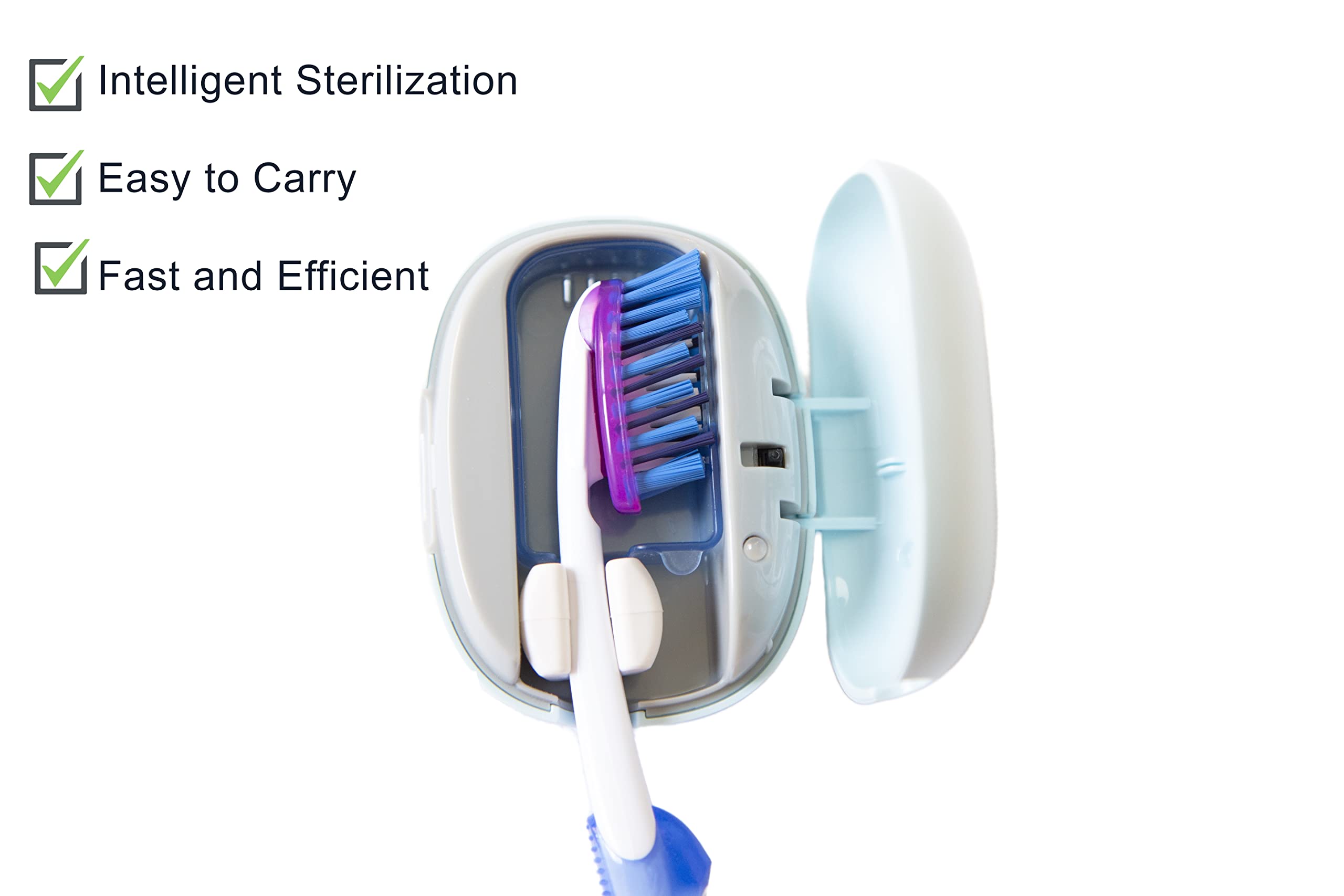 PHYRE Toothbrush Covers with Holder - Rechargeable Travel Home Toothbrush Cleaner Case for All Electric and Manual Toothbrushes Green