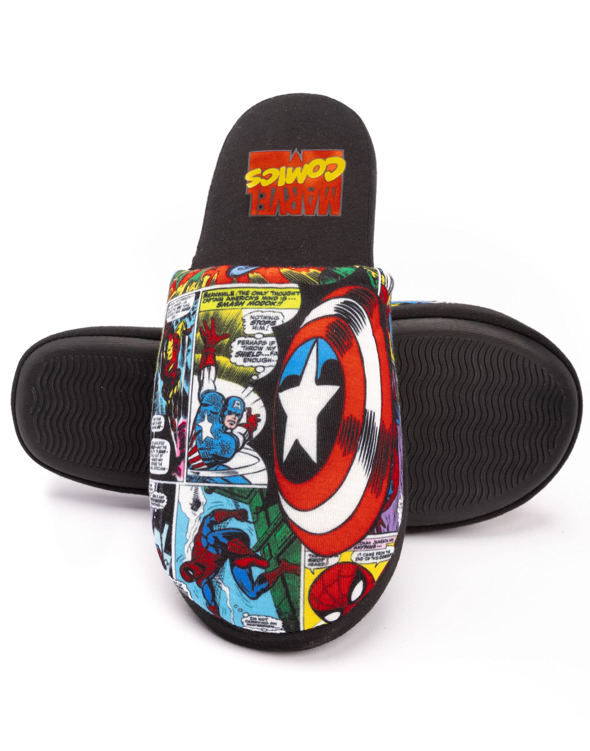 Marvel Avengers Slippers Comic Mens Slip On House Shoes Loafers 9-10 UK
